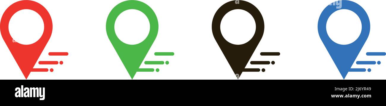 A set of icons for a modern map pin. Location and pinning. Editable ...