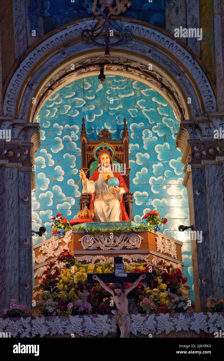 Statue of a Jesus Christ at Santa Cruz basilica at Kochi state Kerala ...