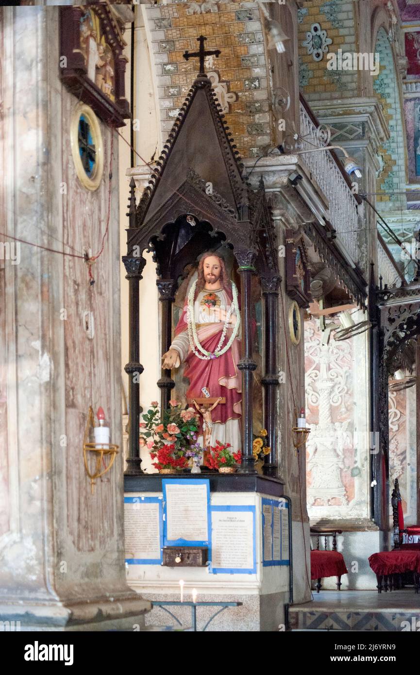 Statue of a Jesus Christ at Santa Cruz basilica at Kochi state Kerala ...