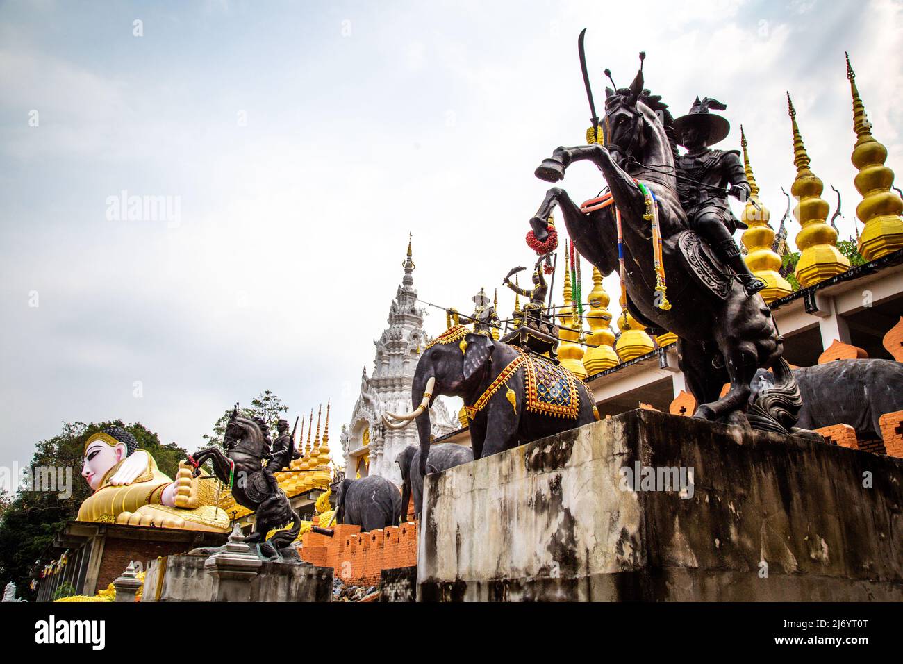 Wat Phrathat Suthon Mongkhon Khiri temple complex in Phrae, Thailand ...