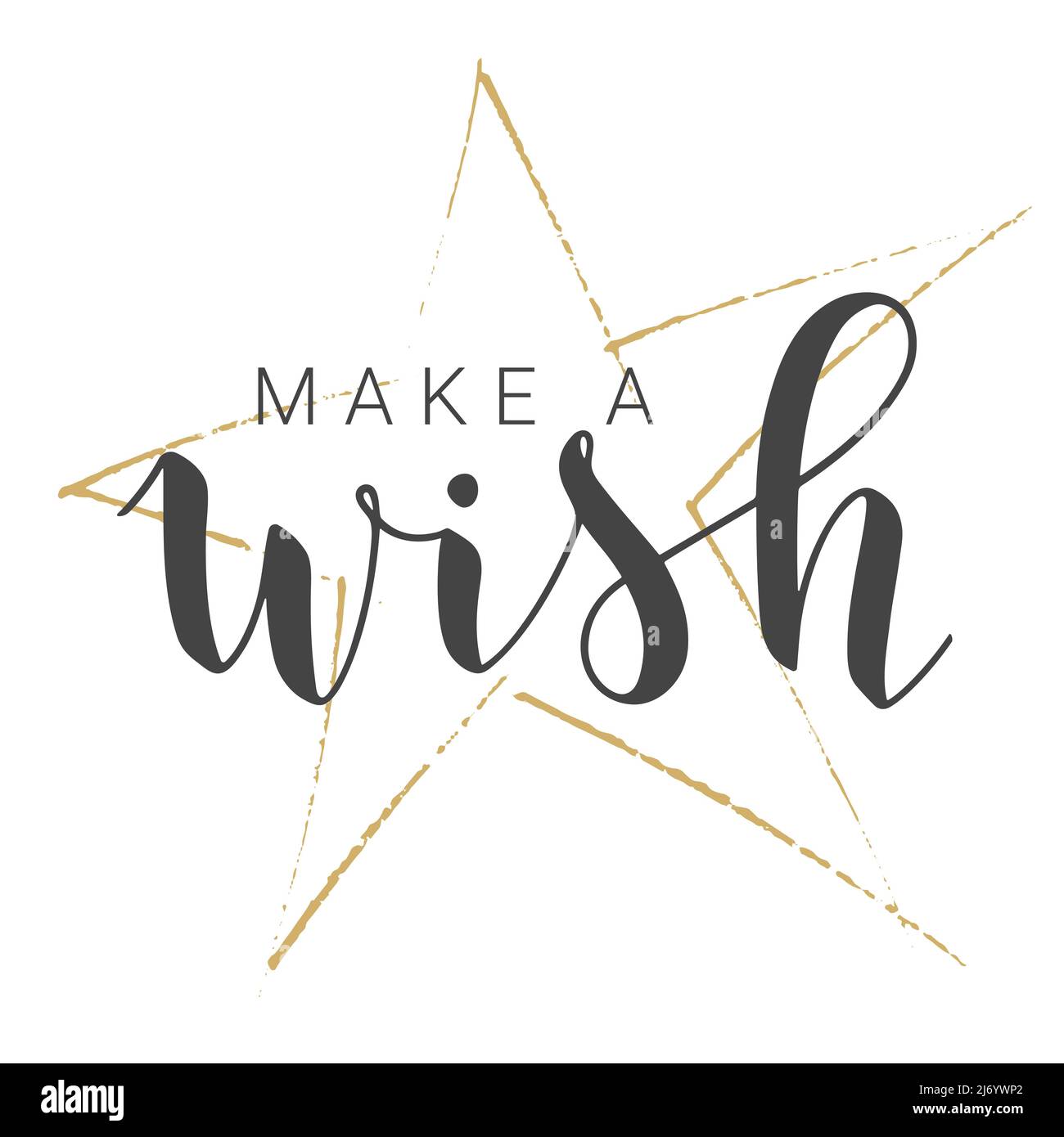 Vector Stock Illustration. Handwritten Lettering of Make A Wish ...
