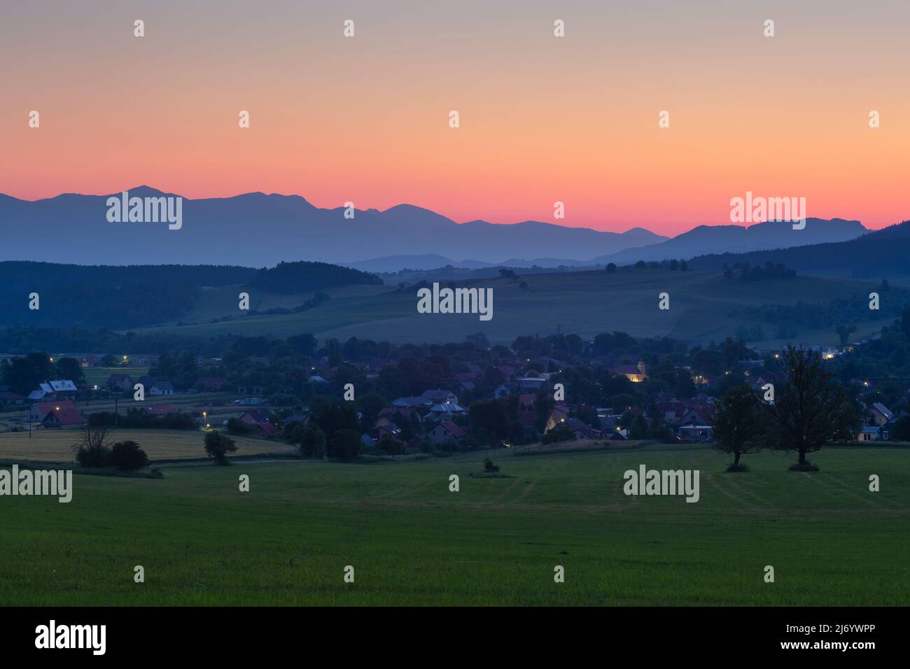 Blatnica village and Mala Fatra mountains in northern Slovakia Stock ...