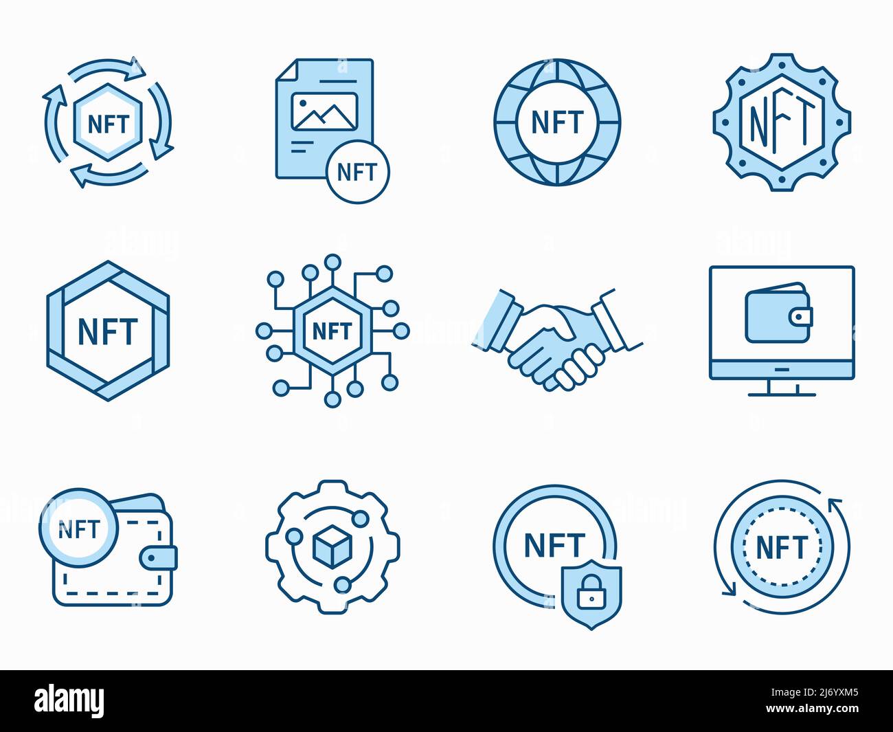 NFT icon set. Collection of payment, crypto, currency and more. Vector ...