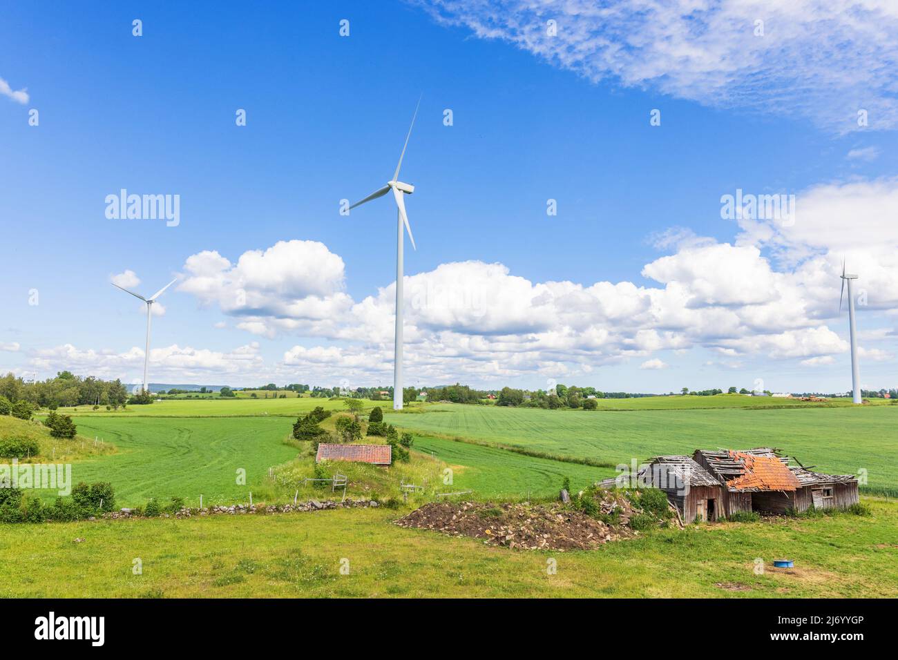 Wind turbines in the countryside Stock Photo - Alamy