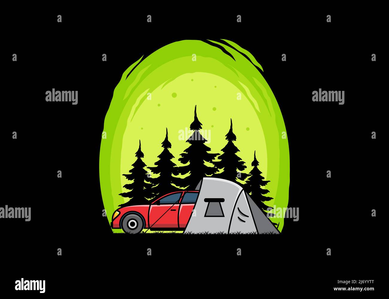 Night camping with car illustration design Stock Vector Image & Art - Alamy