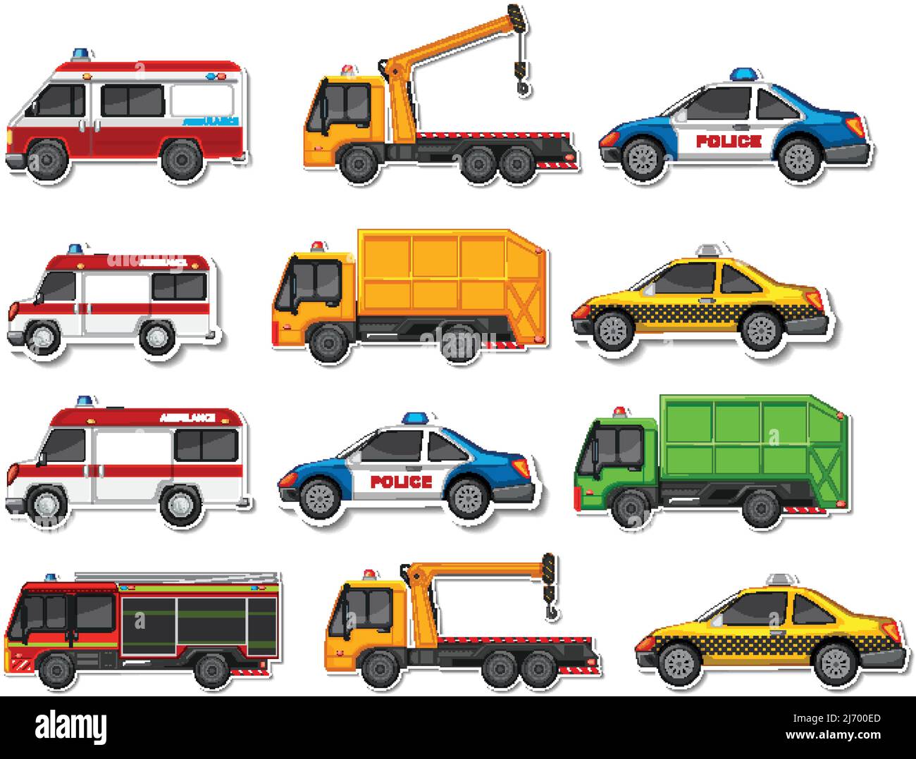 Sticker set of different vehicles illustration Stock Vector Image & Art ...