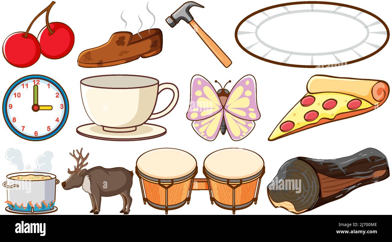 Different objects on white background illustration Stock Vector Image ...