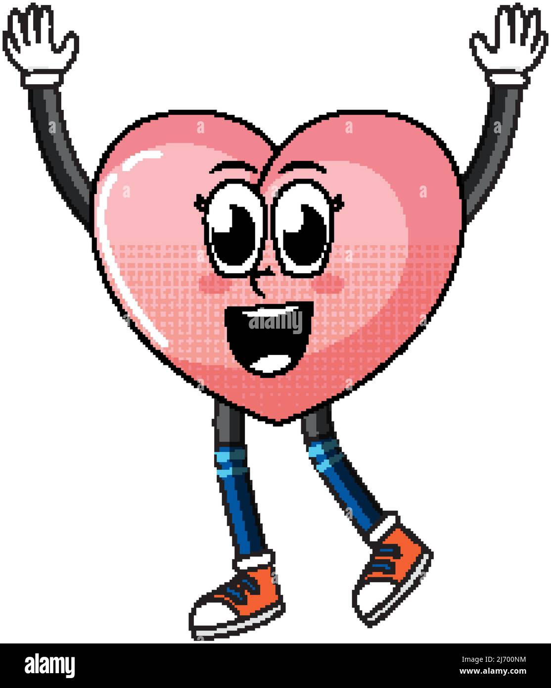 Heart cartoon character on white background illustration Stock Vector ...