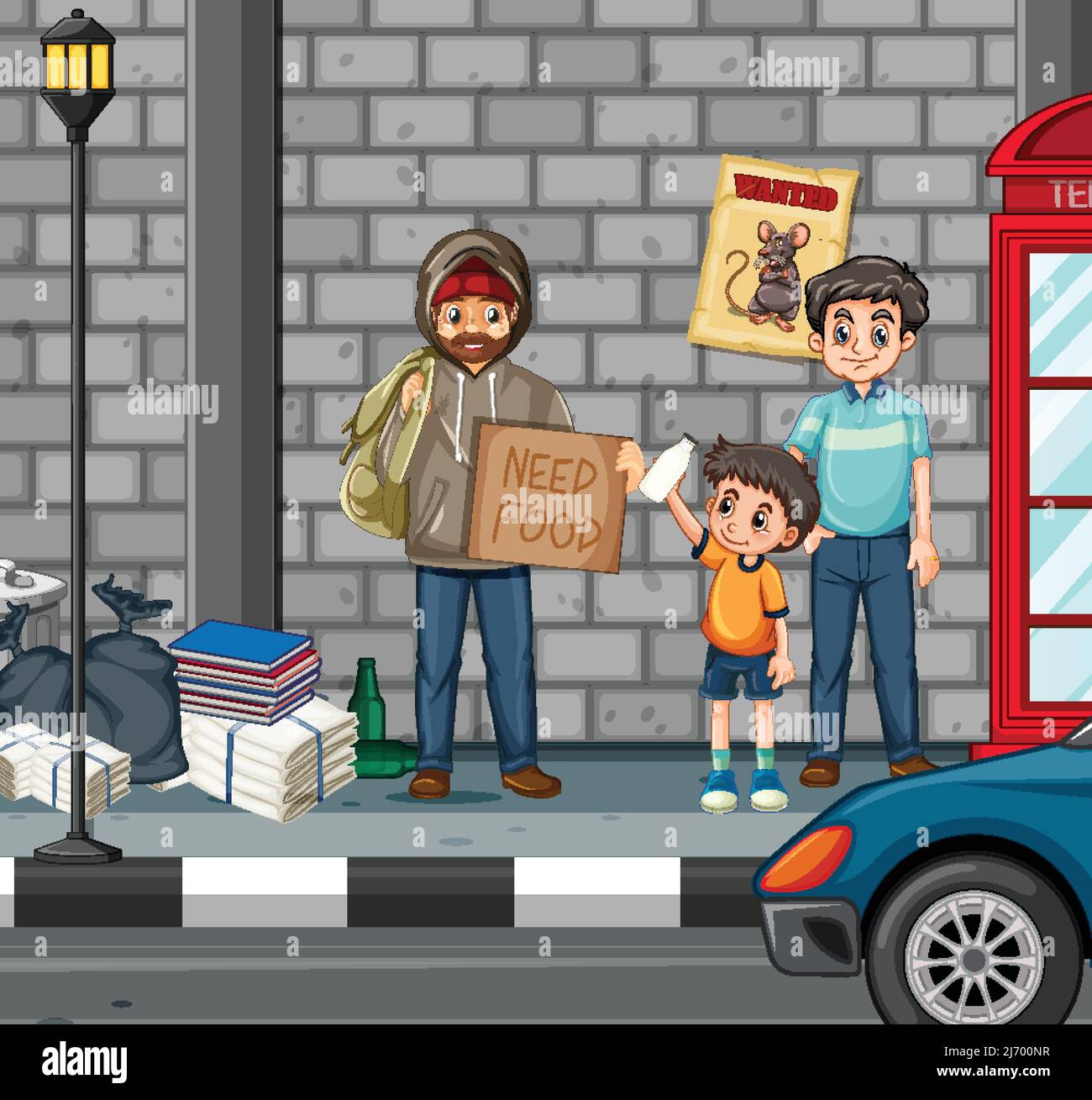 Homeless people in the city illustration Stock Vector Image & Art - Alamy