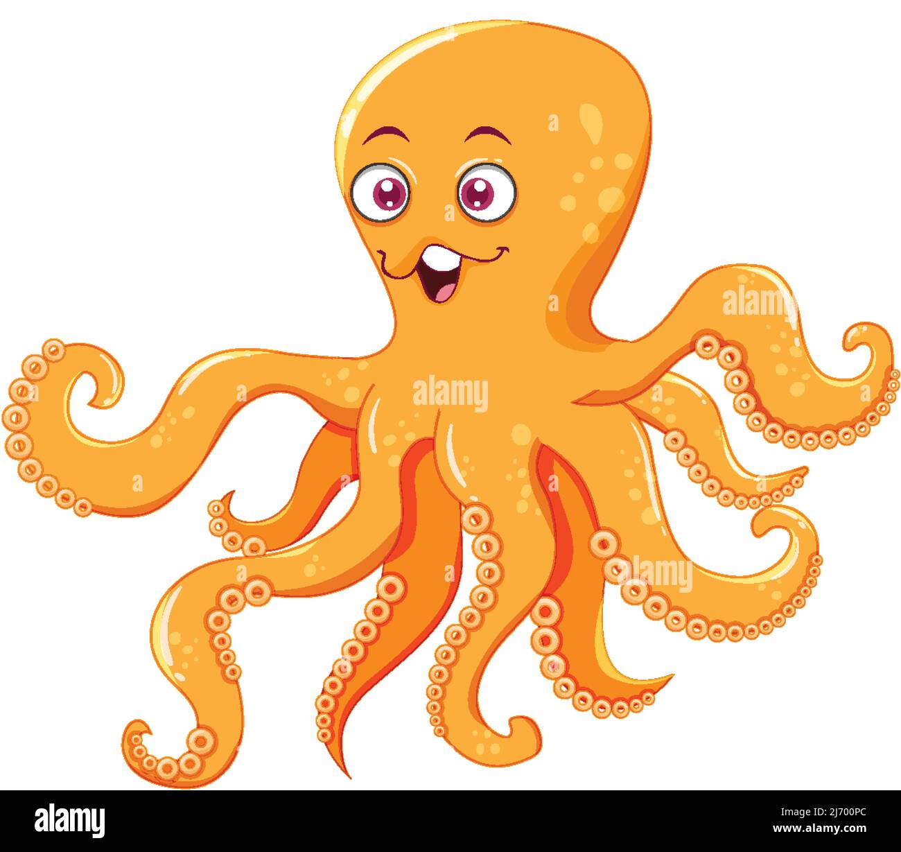 Yellow octopus in cartoon design illustration Stock Vector Image & Art ...