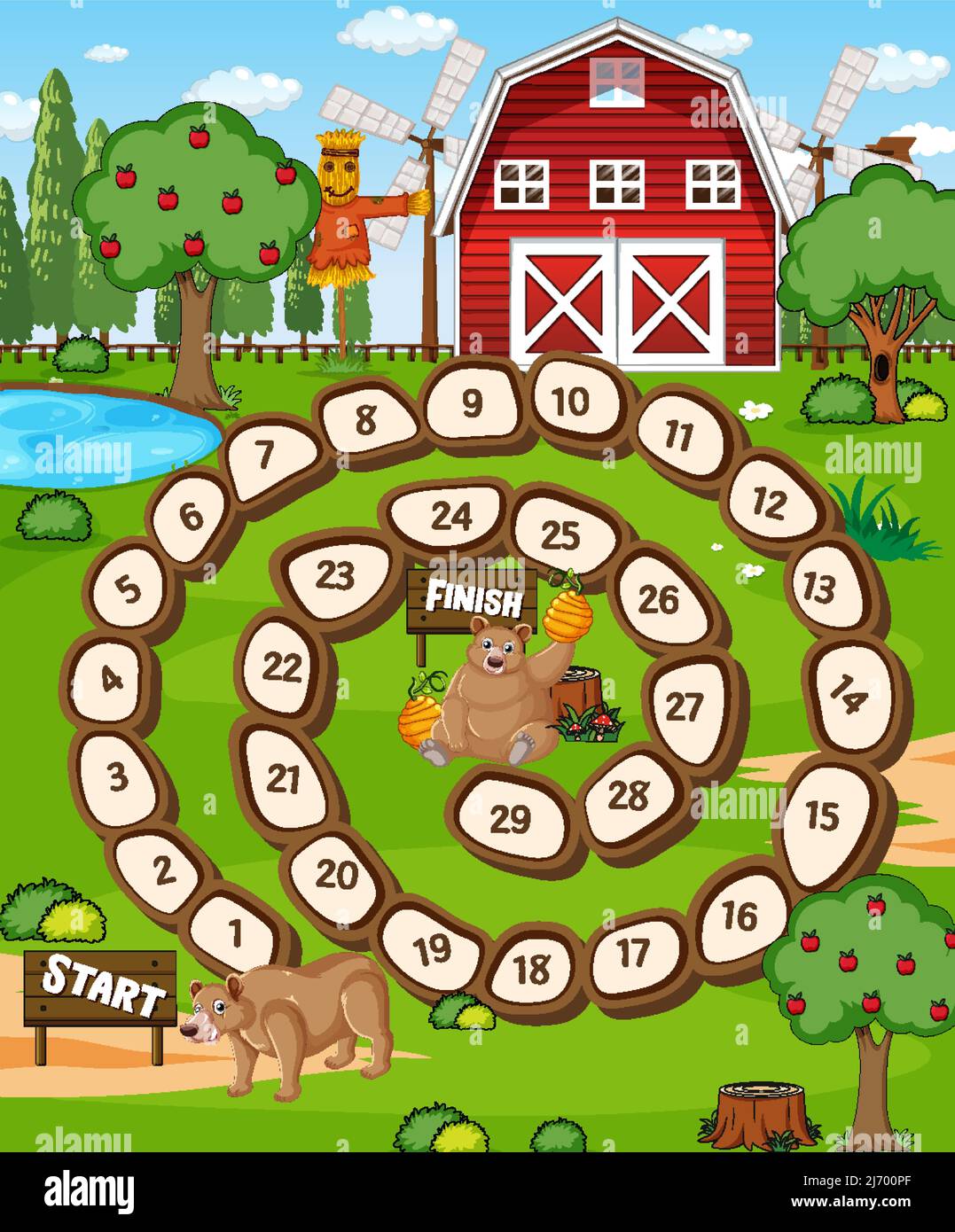 A farm boardgame template illustration Stock Vector Image & Art - Alamy