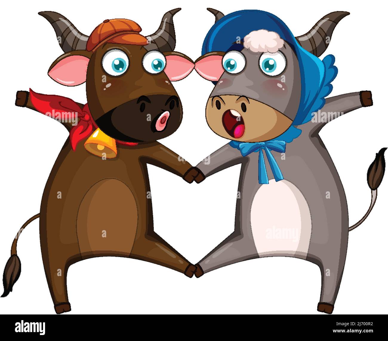 Two cows cartoon character illustration Stock Vector Image & Art - Alamy