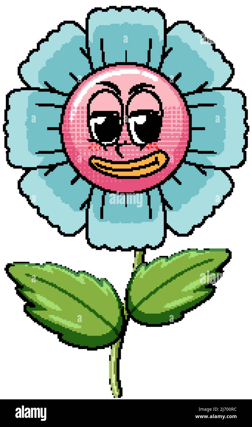 Flower cartoon character on white background illustration Stock Vector ...