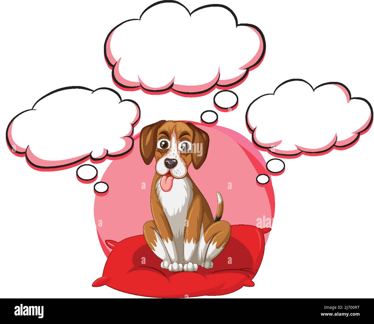 A dog thinking with many callouts illustration Stock Vector Image & Art ...