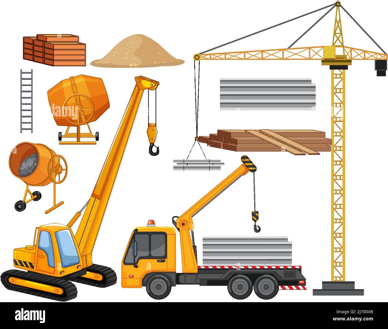 Set of construction site objects illustration Stock Vector Image & Art ...