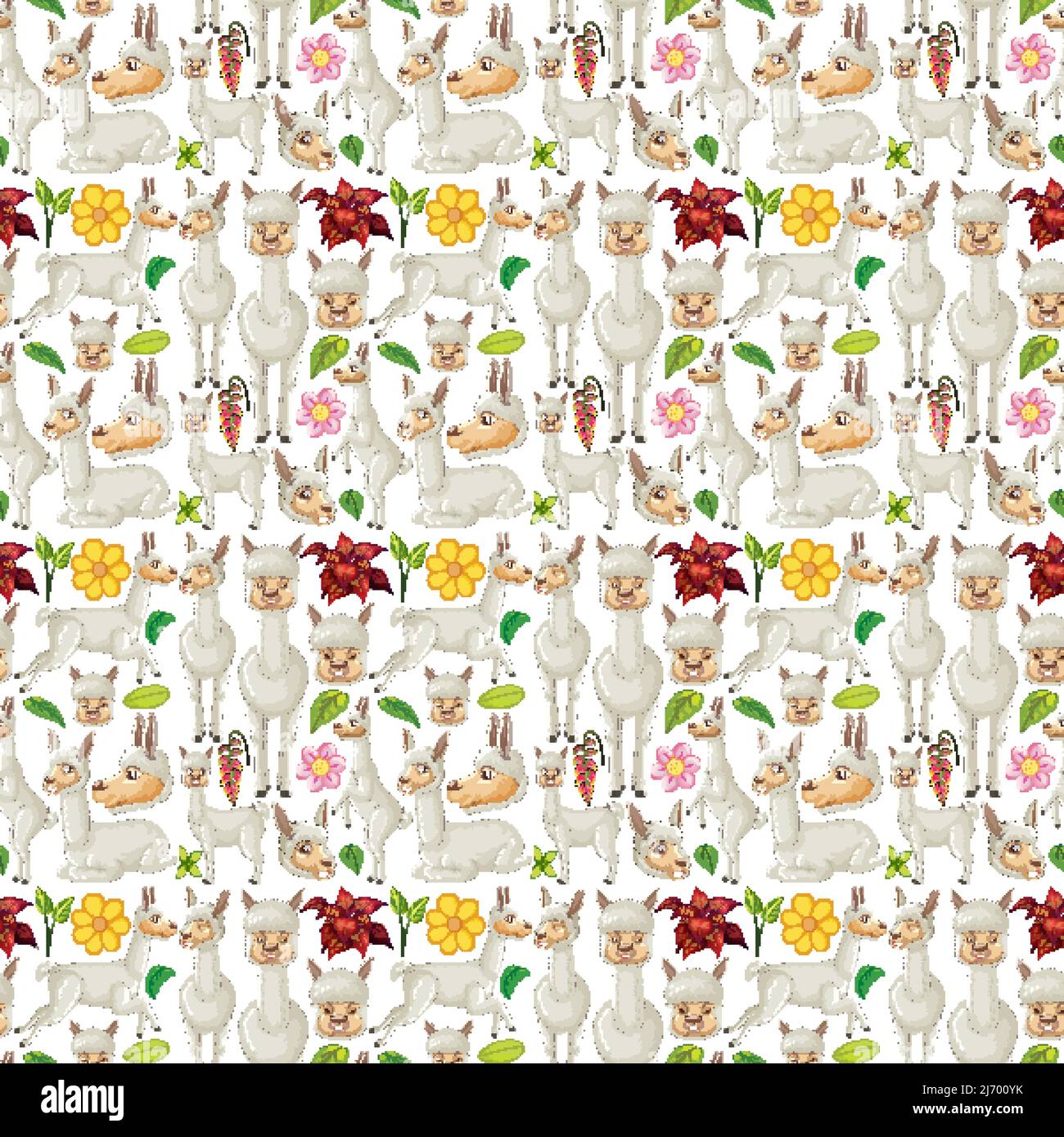 Seamless pattern with cute animals illustration Stock Vector Image ...