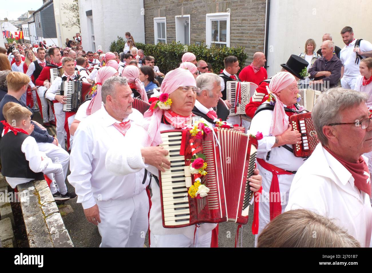PADSTOW CORNWALL United Kingdom MAY 02 2022 OBBY OSS May Day FESTIVAL ...