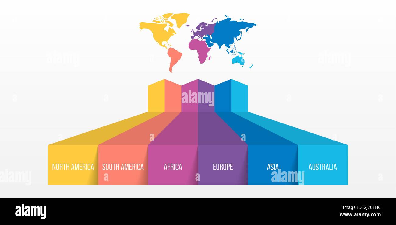 World map modern infographics continent stripes Stock Vector Image ...