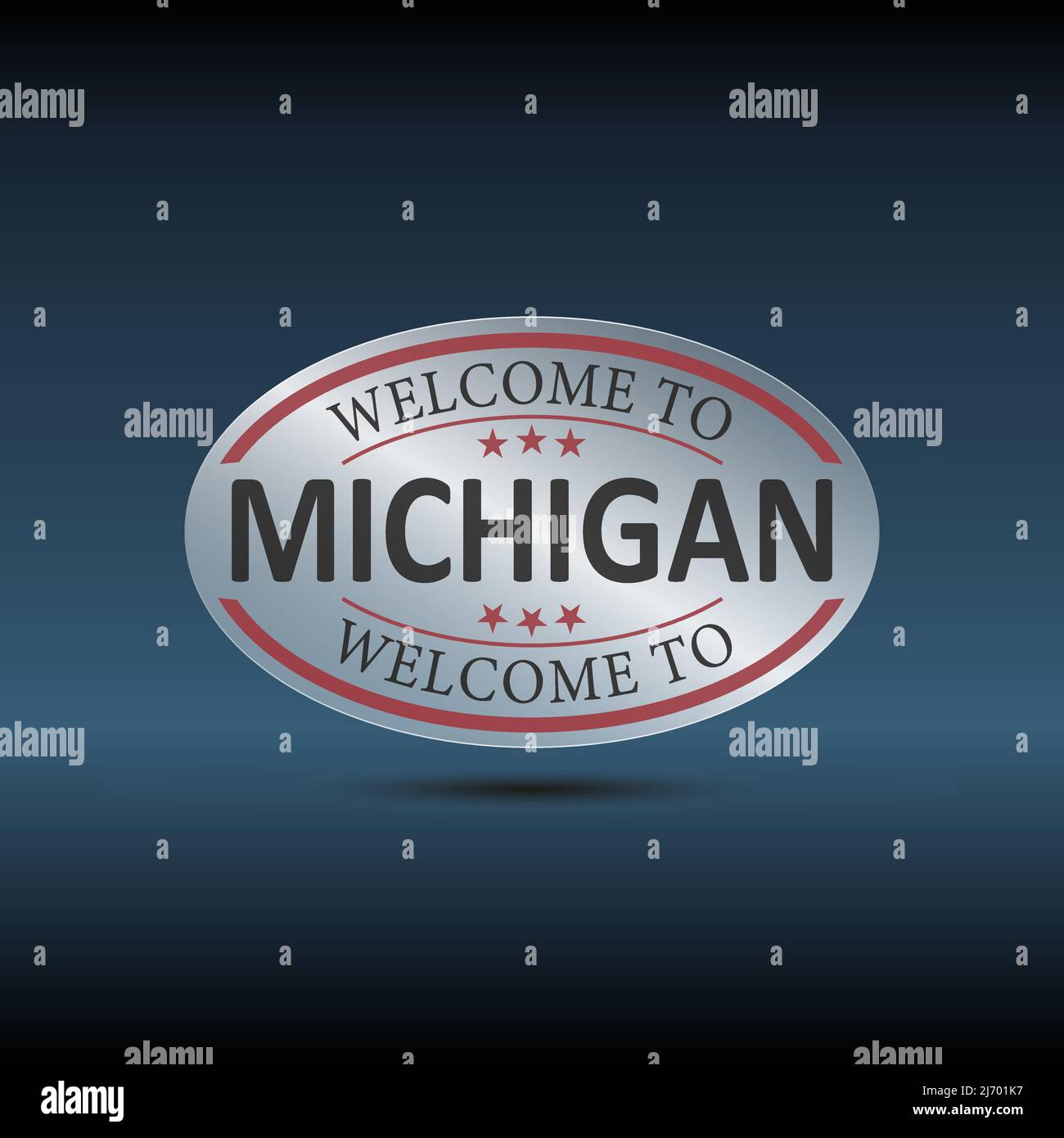 Welcome to Michigan grunge label on white background, vector ...