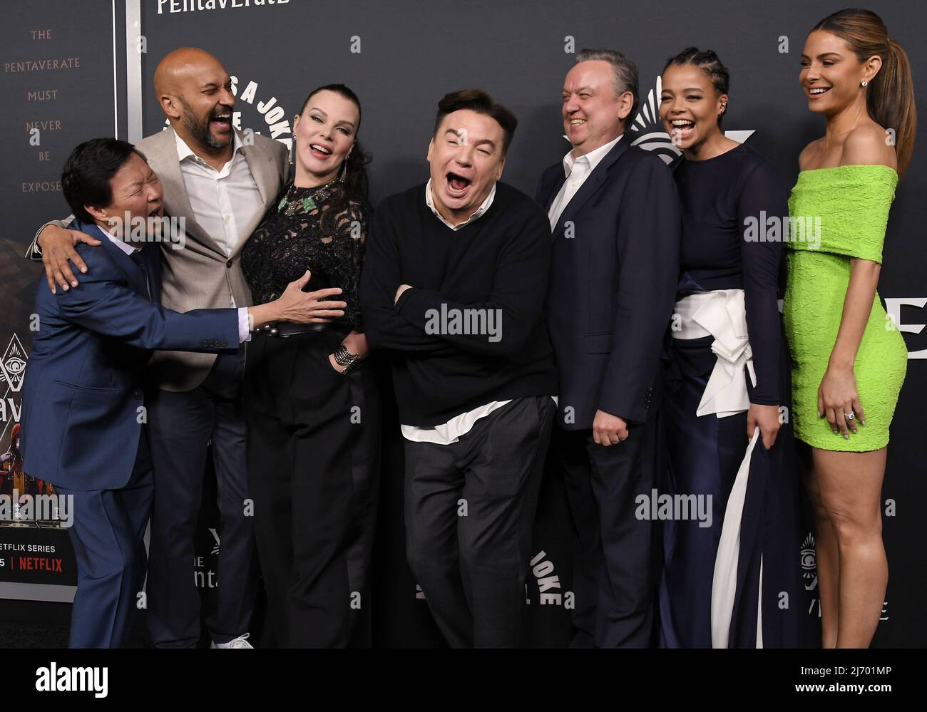 (L-R) THE PENTAVERATE Cast - Ken Jeong, Keegan-Michael Key, Debi Mazar ...