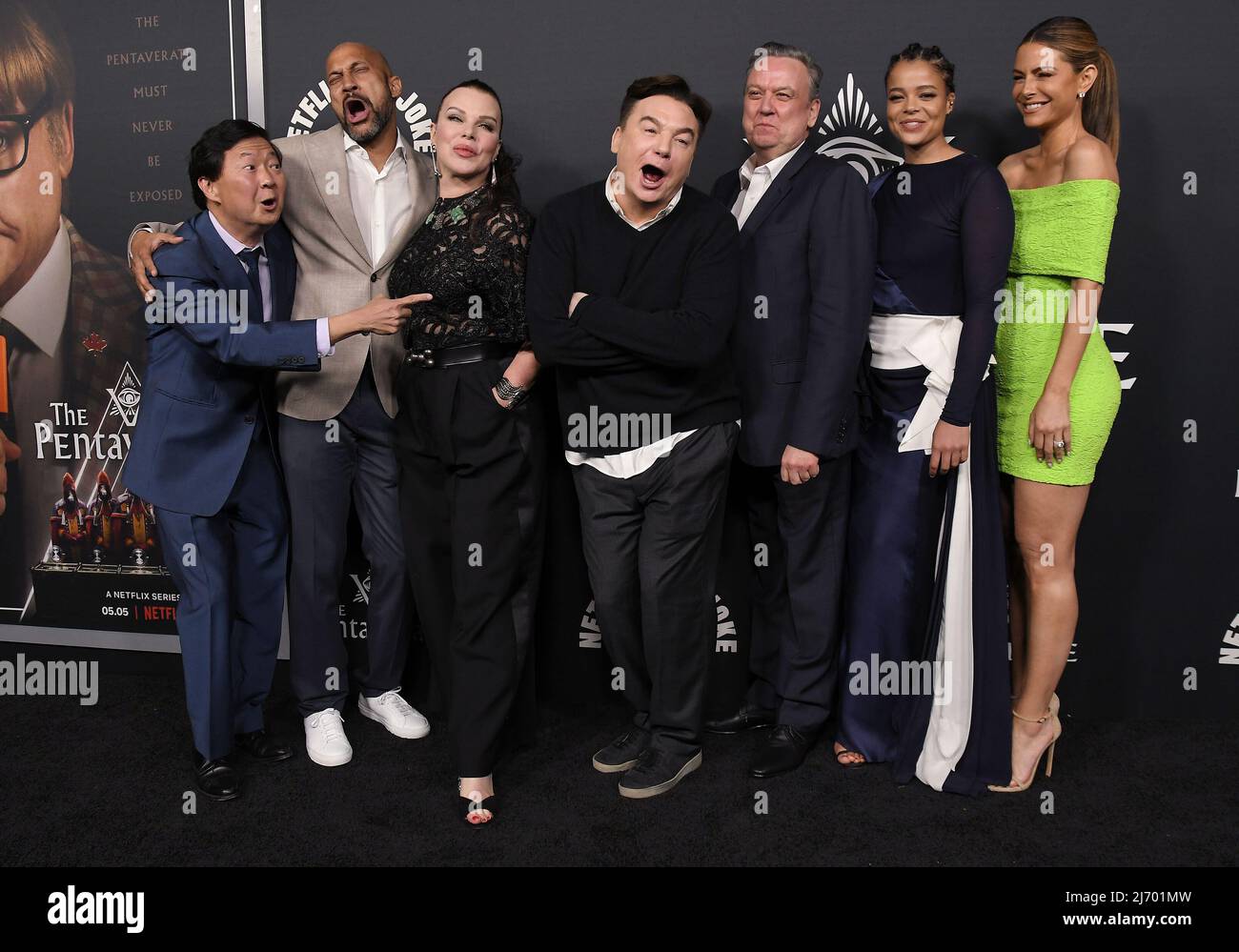 (L-R) THE PENTAVERATE Cast - Ken Jeong, Keegan-Michael Key, Debi Mazar ...