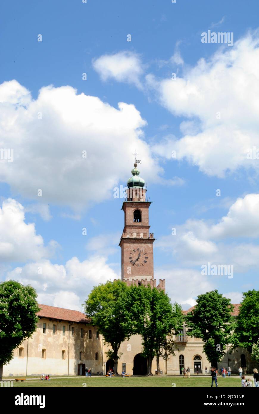 park of the sforzesco castle in the city of vigevano in italy Stock ...