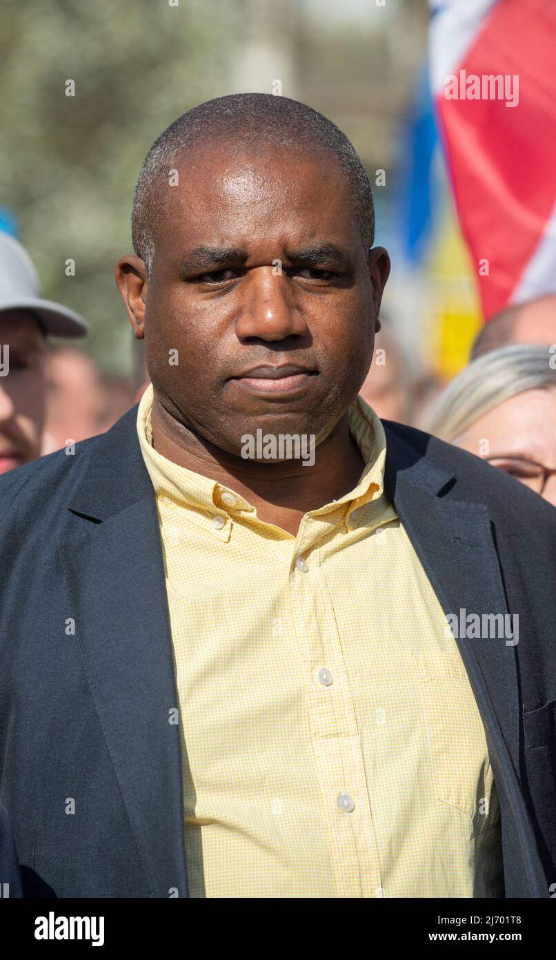 David Lammy MP at the London Stands With Ukraine demonstration, central ...