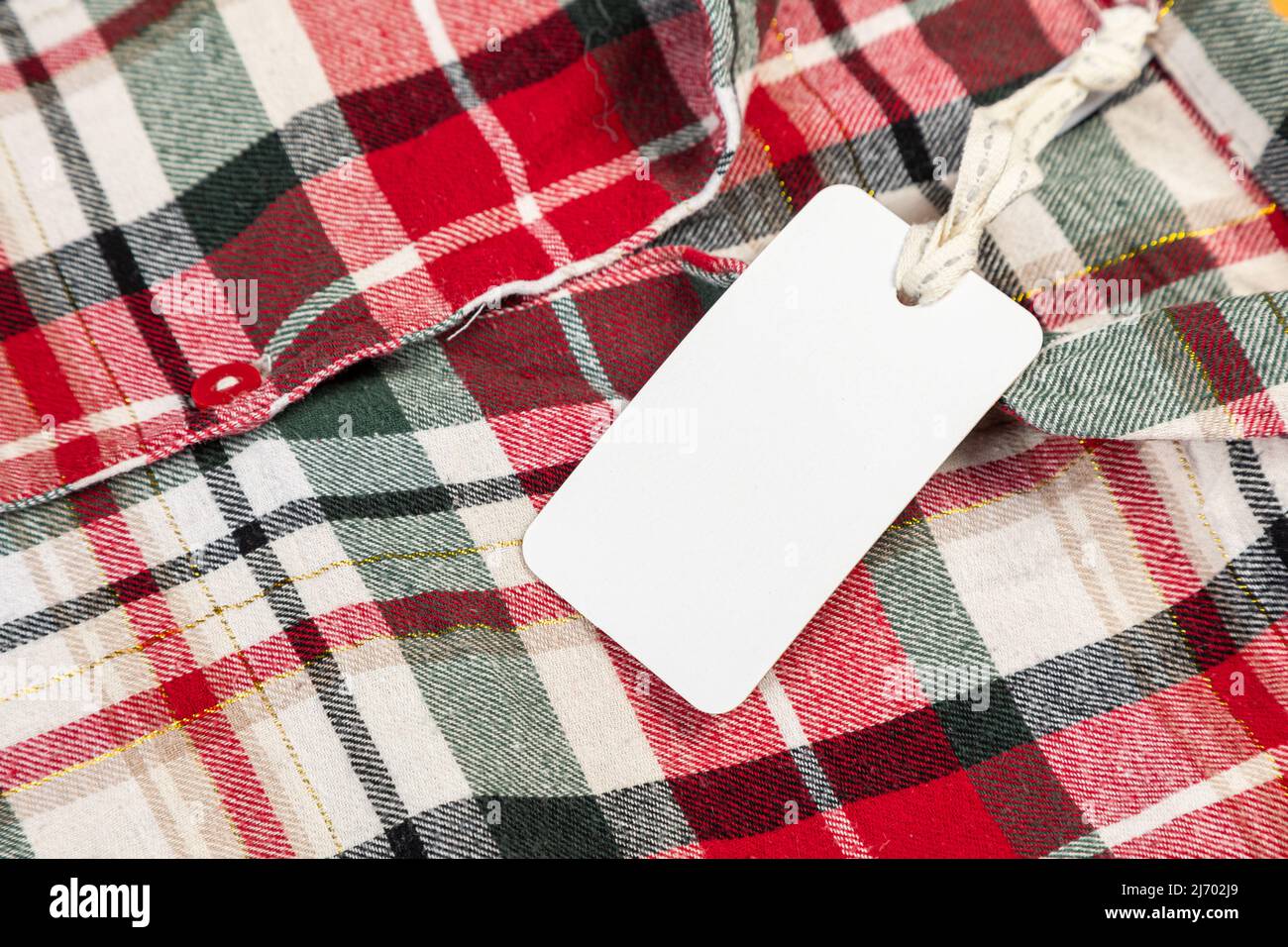 Plain clothing price tag close up place for your text or logo Stock ...