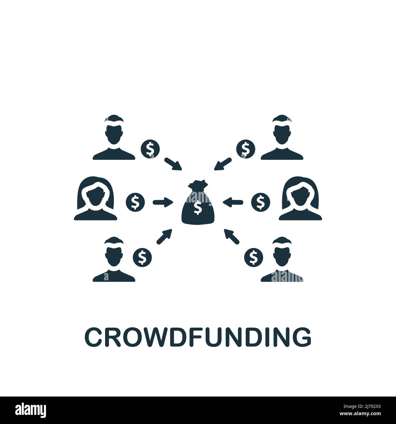 Crowdfunding icon. Monochrome simple Crowdfunding icon for templates ...