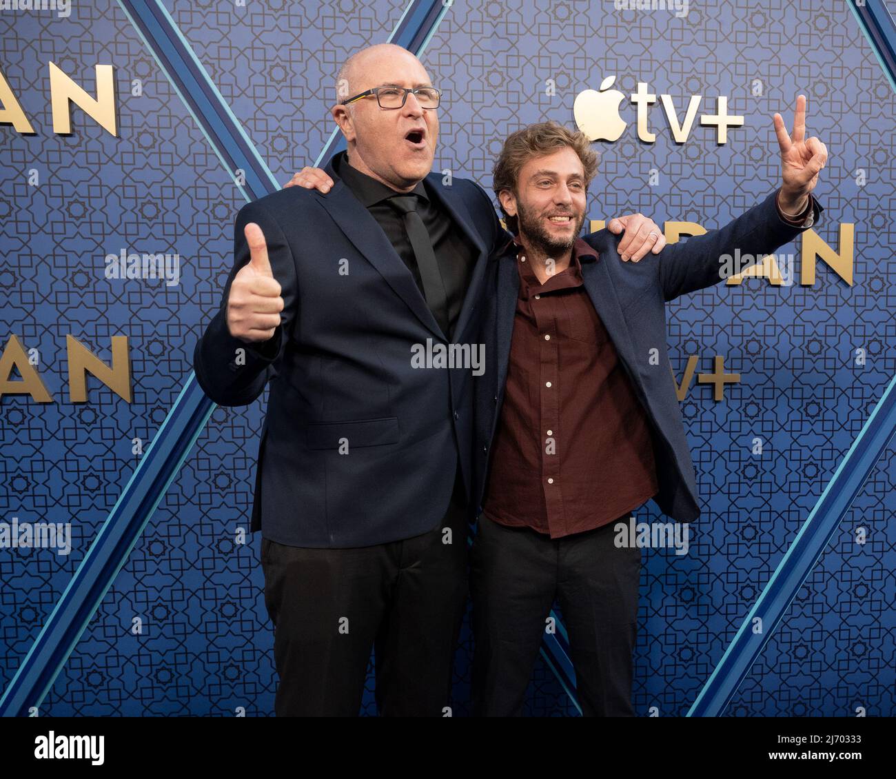 (L-R) Moshe Zonder and Omri Shenhar attend the red carpet event for the ...