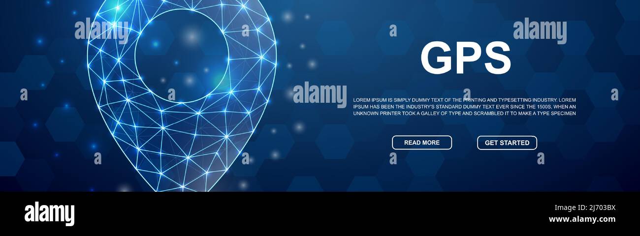 Location pin 3d low poly symbol for promotion banner. Gps navigation design illustration concept ...