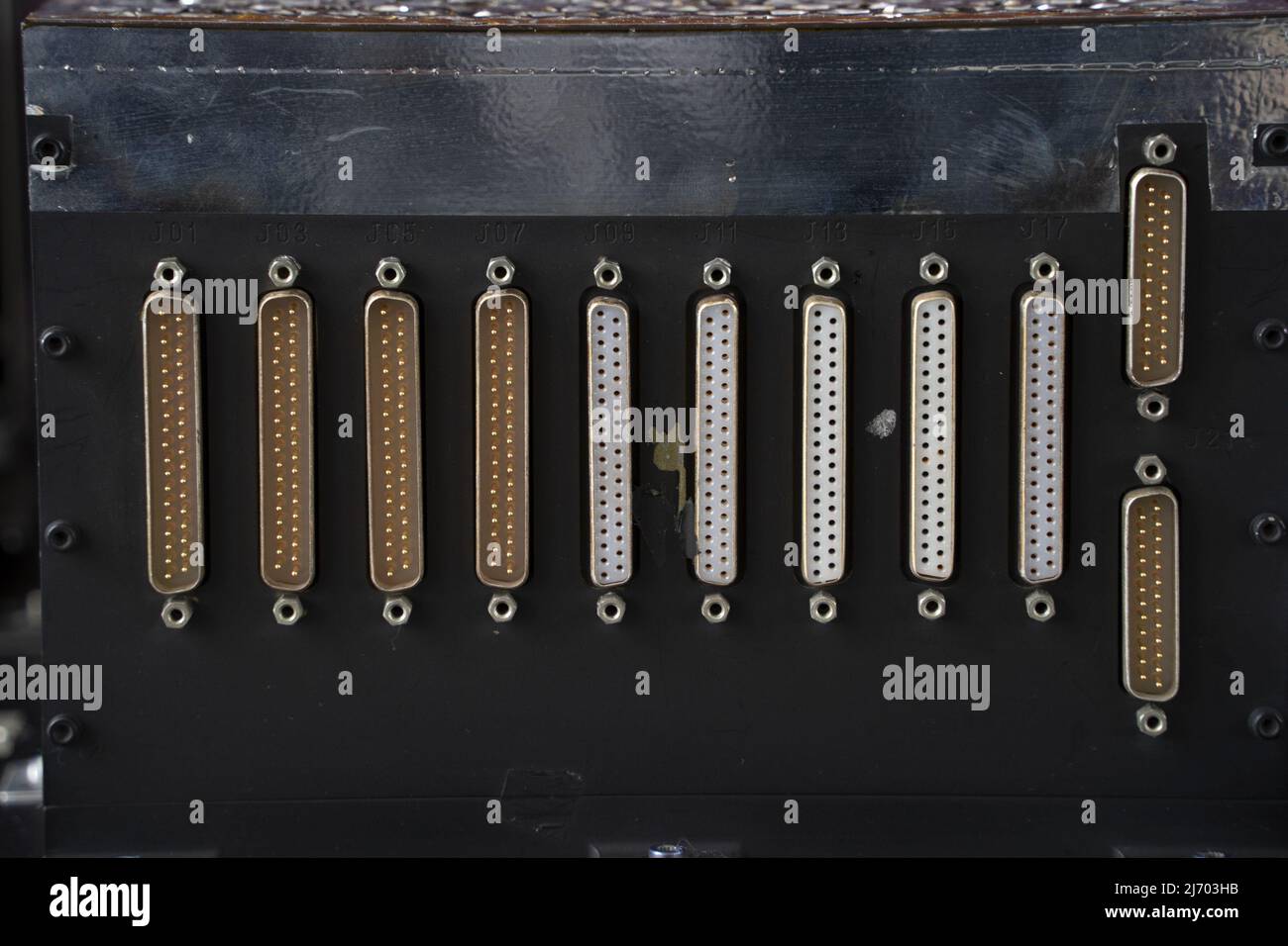 old technology cable connectors close up detail Stock Photo - Alamy