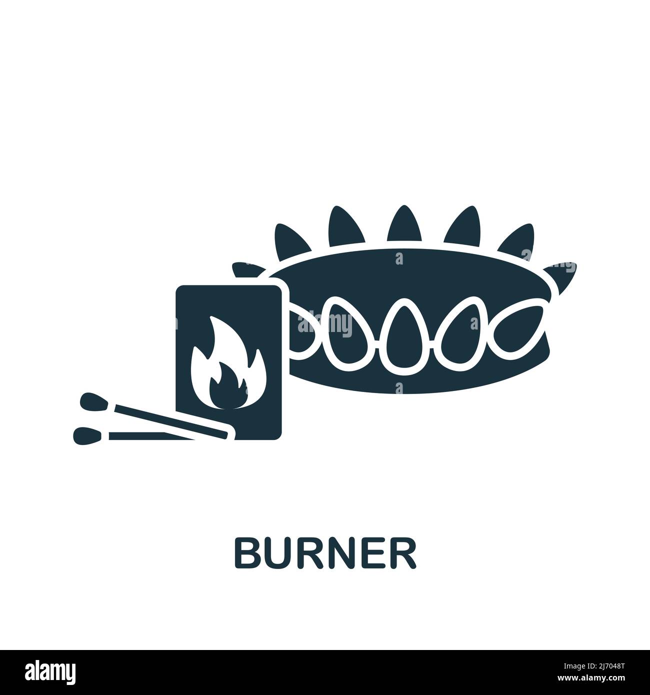 Burner icon. Simple line element cooking symbol for templates, web ...
