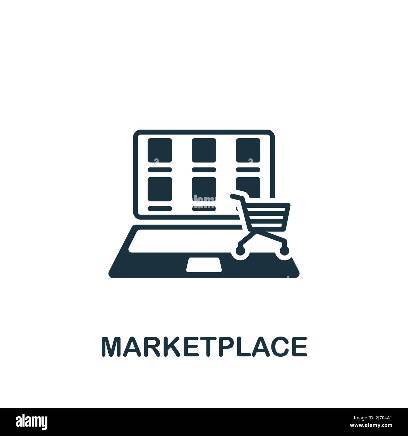 Marketplace icon. Simple line element crowdfunding symbol for templates ...