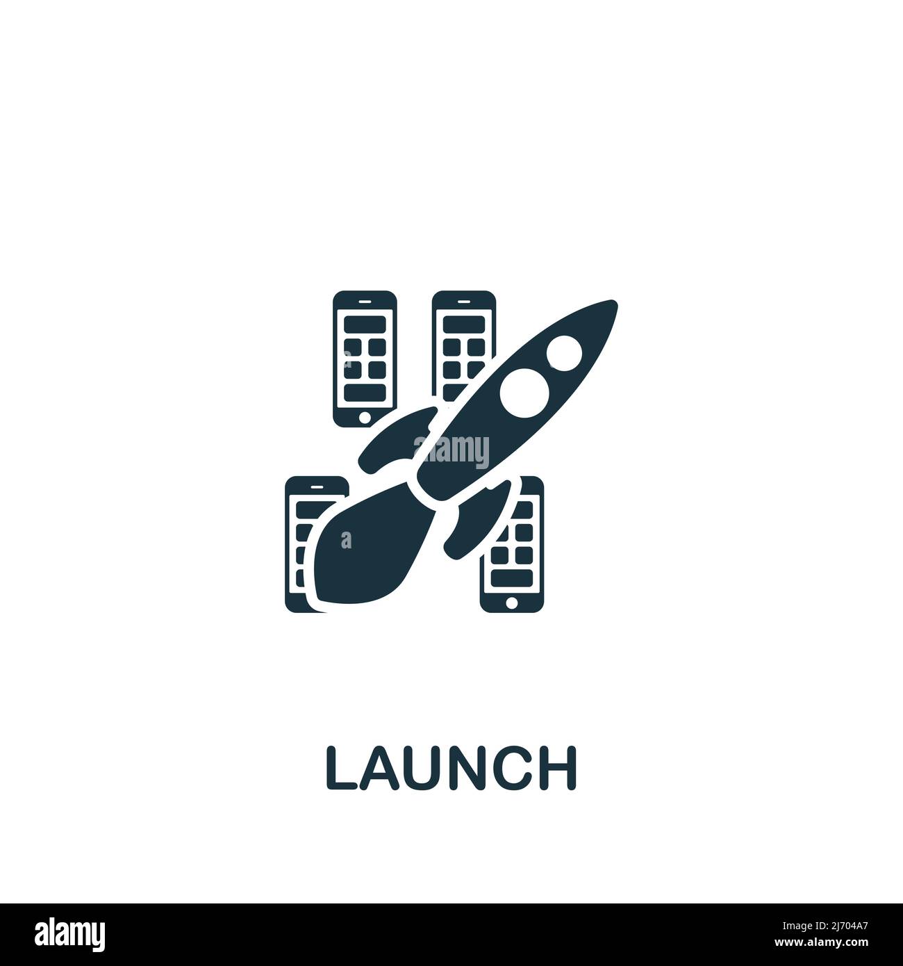 Launch icon. Monochrome simple Crowdfunding icon for templates, web ...