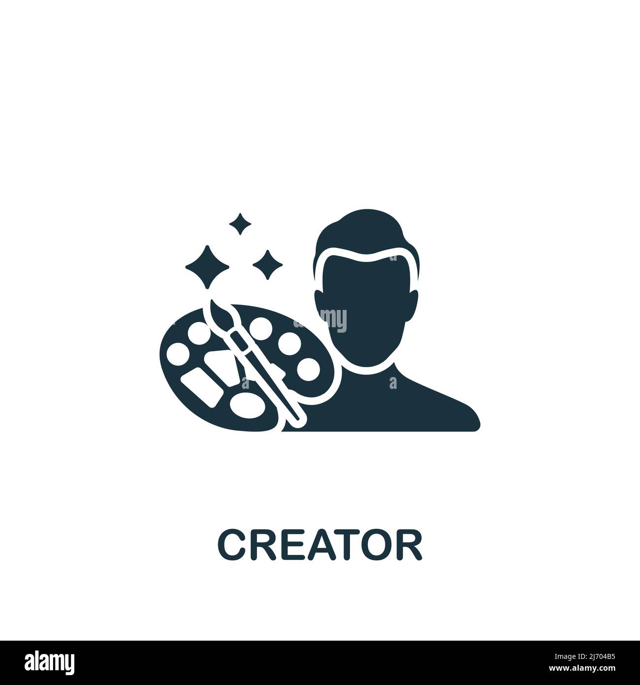 Creator icon. Simple line element crowdfunding symbol for templates ...