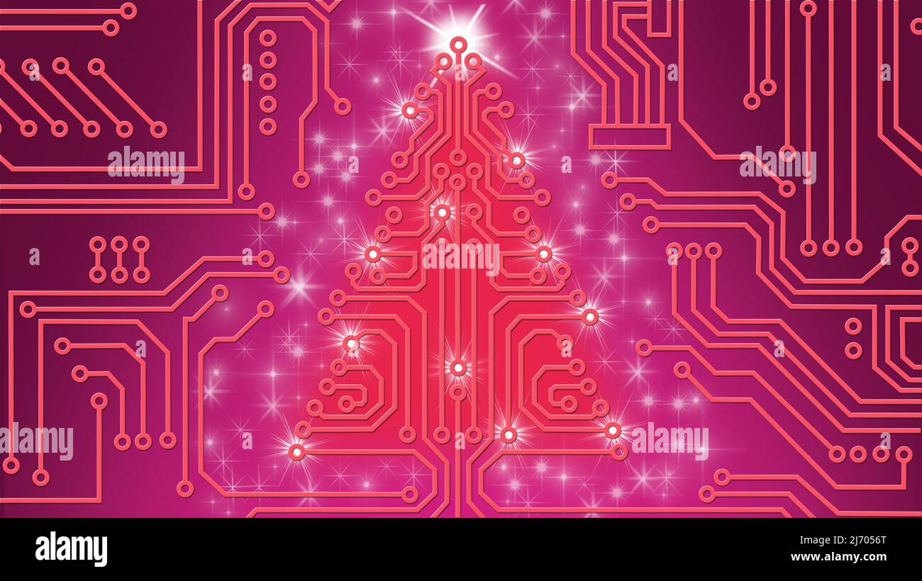 Christmas tree made of an electronic circuit board Stock Photo - Alamy