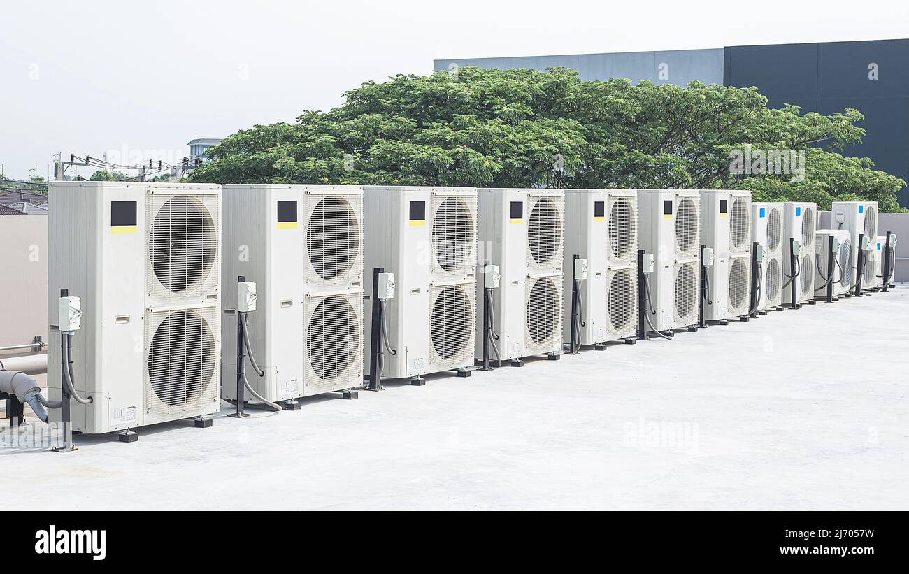 air condition outdoor unit compressor install outside the building ...