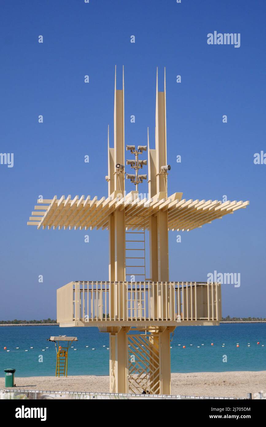 Lifeguard station, Abu Dhabi, United Arab Emirates Stock Photo - Alamy
