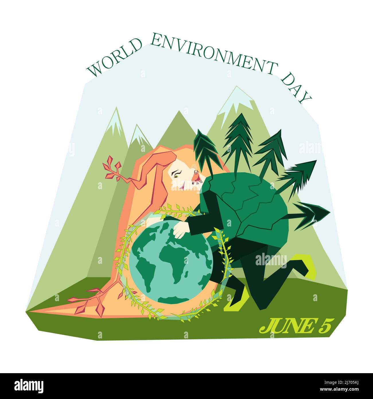 World Environment day or Earth day concept. Save our planet. Take care ...