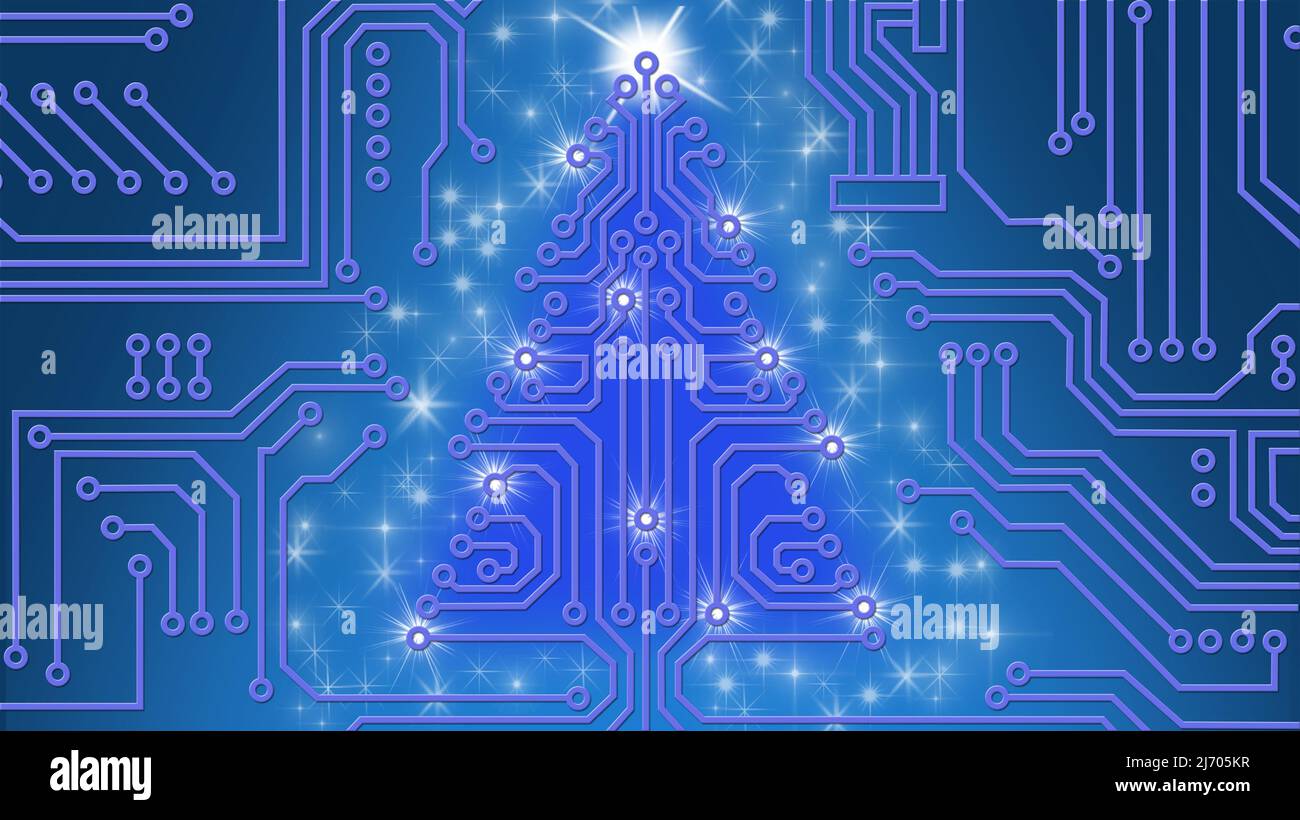 Christmas tree made of an electronic circuit board Stock Photo - Alamy