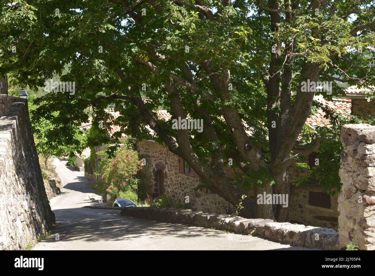 Charming little picturesque perched village of Evenos Stock Photo - Alamy