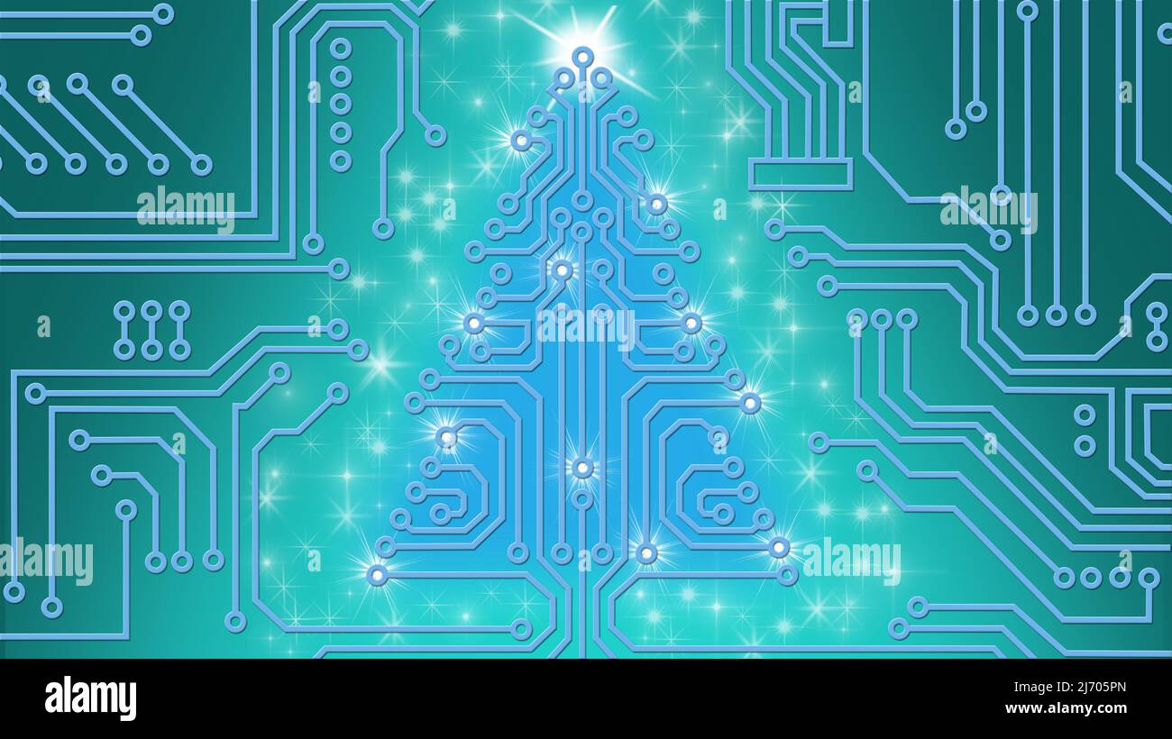 Christmas tree made of an electronic circuit board Stock Photo - Alamy