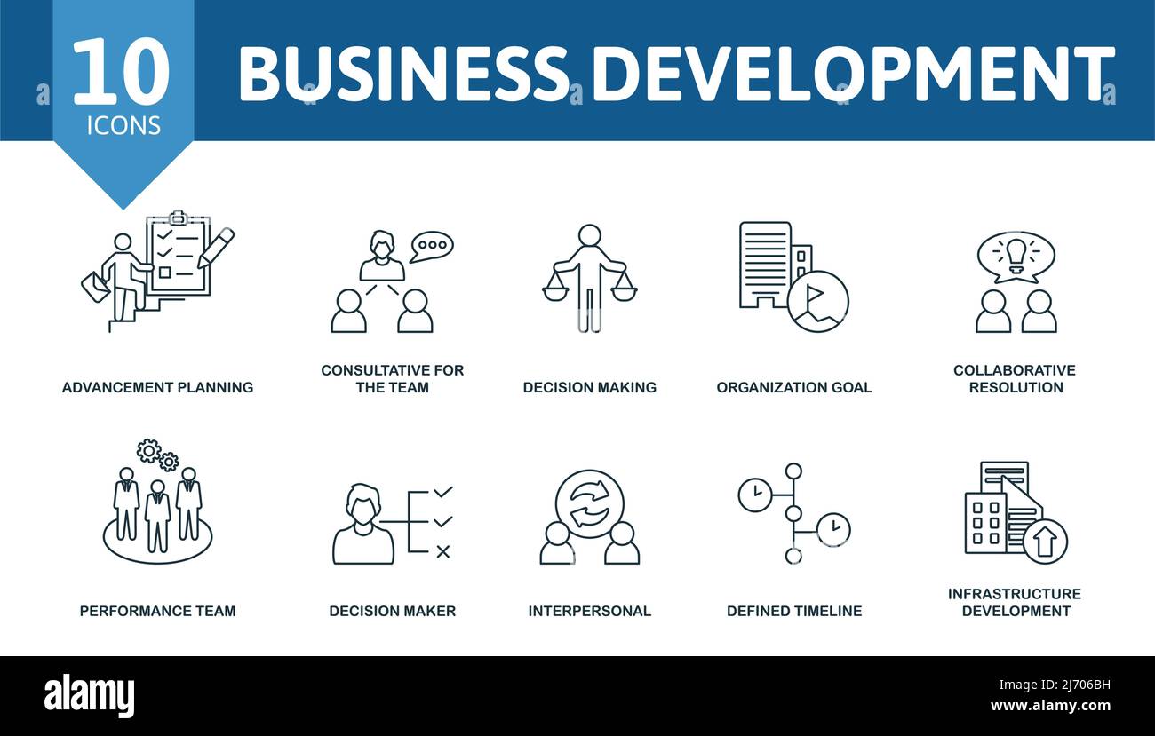 Business Development set icon. Editable icons business development ...