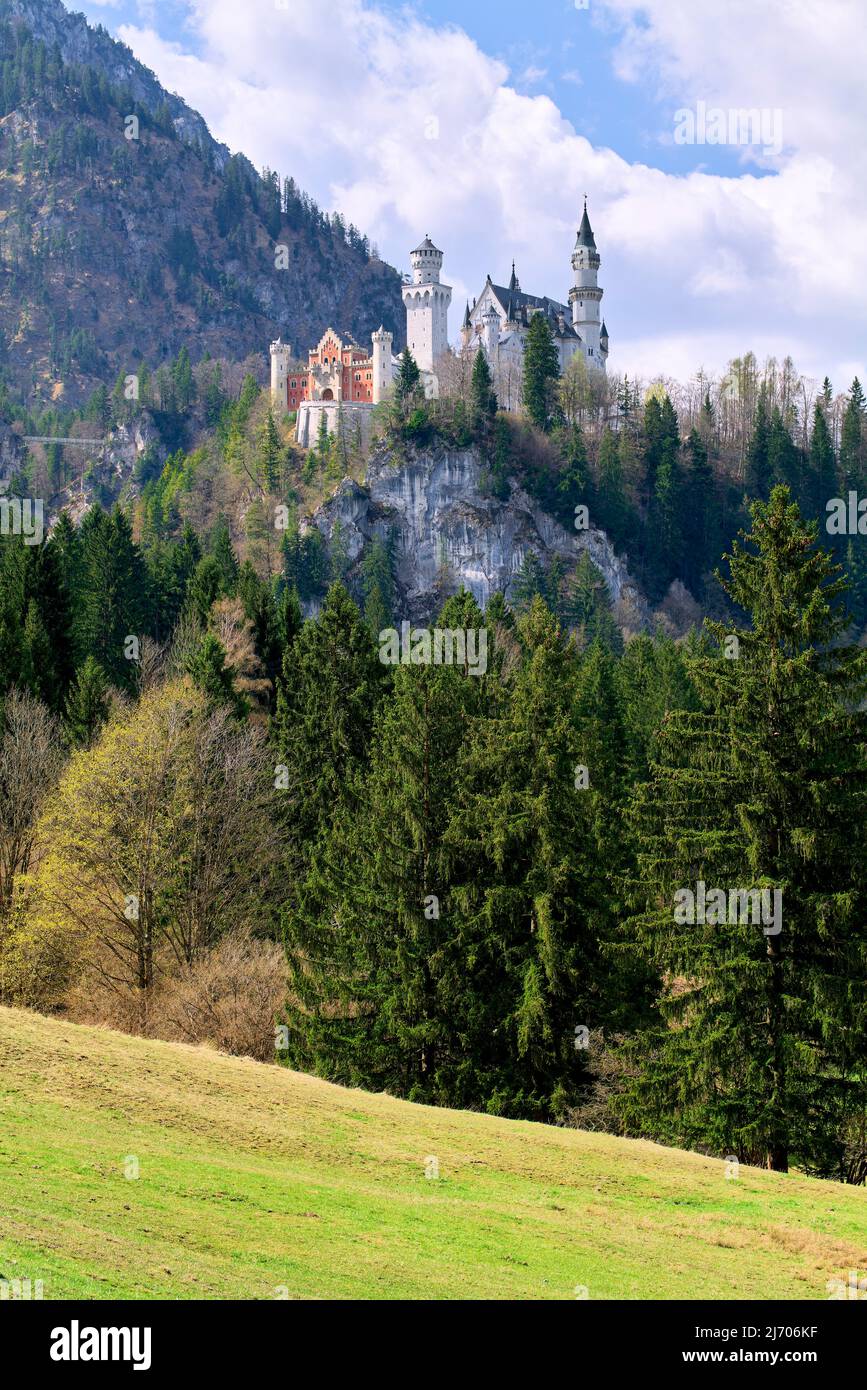 Germany Bavaria Romantic Road. Fussen. Neuschwanstein castle Stock ...