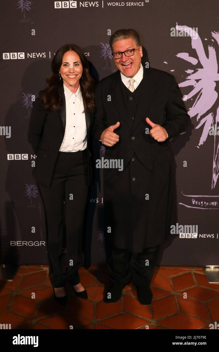 Katharine Tellis and Senator Robert M. Hertzberg arrive at the Fifth ...