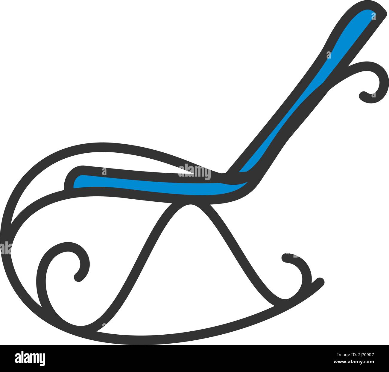 Rocking Chair Icon. Editable Bold Outline With Color Fill Design ...