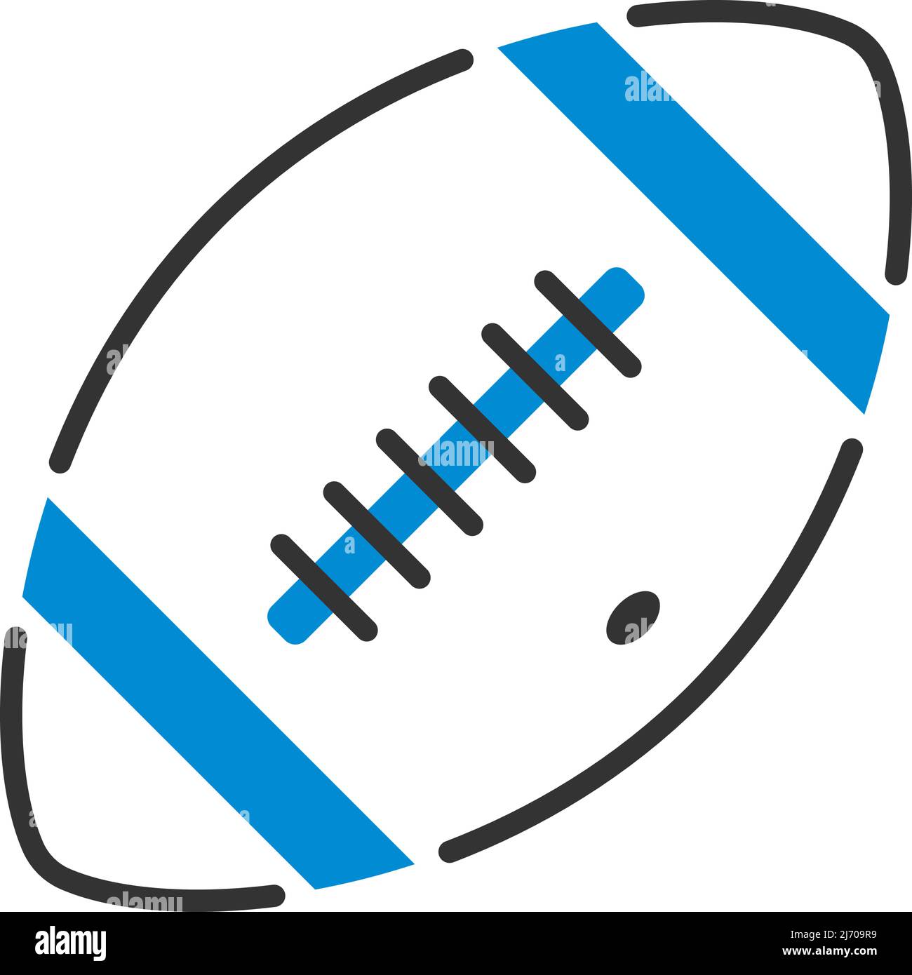 Icon Of American Football Ball. Editable Bold Outline With Color Fill ...