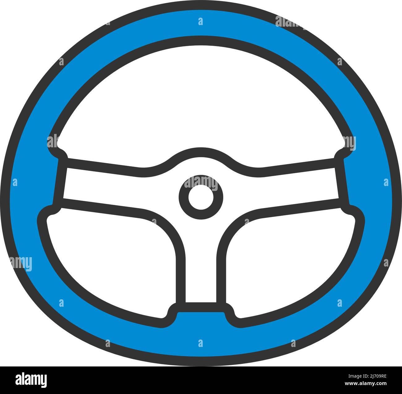 Icon Of Steering Wheel. Editable Bold Outline With Color Fill Design ...