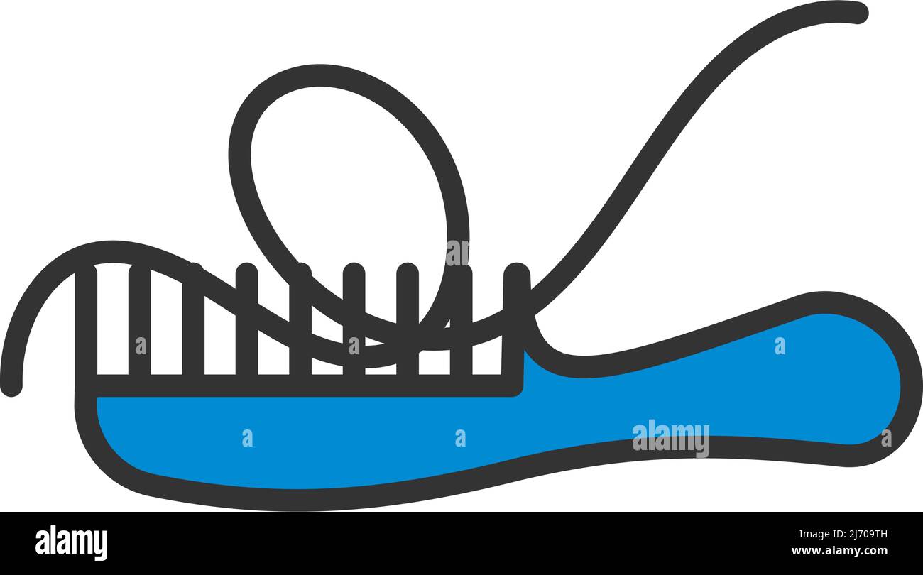 Hair In Comb Icon. Editable Bold Outline With Color Fill Design. Vector ...